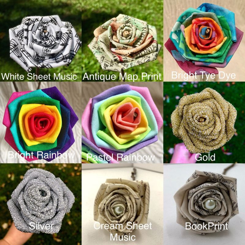 Single Fabric Rose with Stick Stem, Build Your Own Bouquet, Custom ...