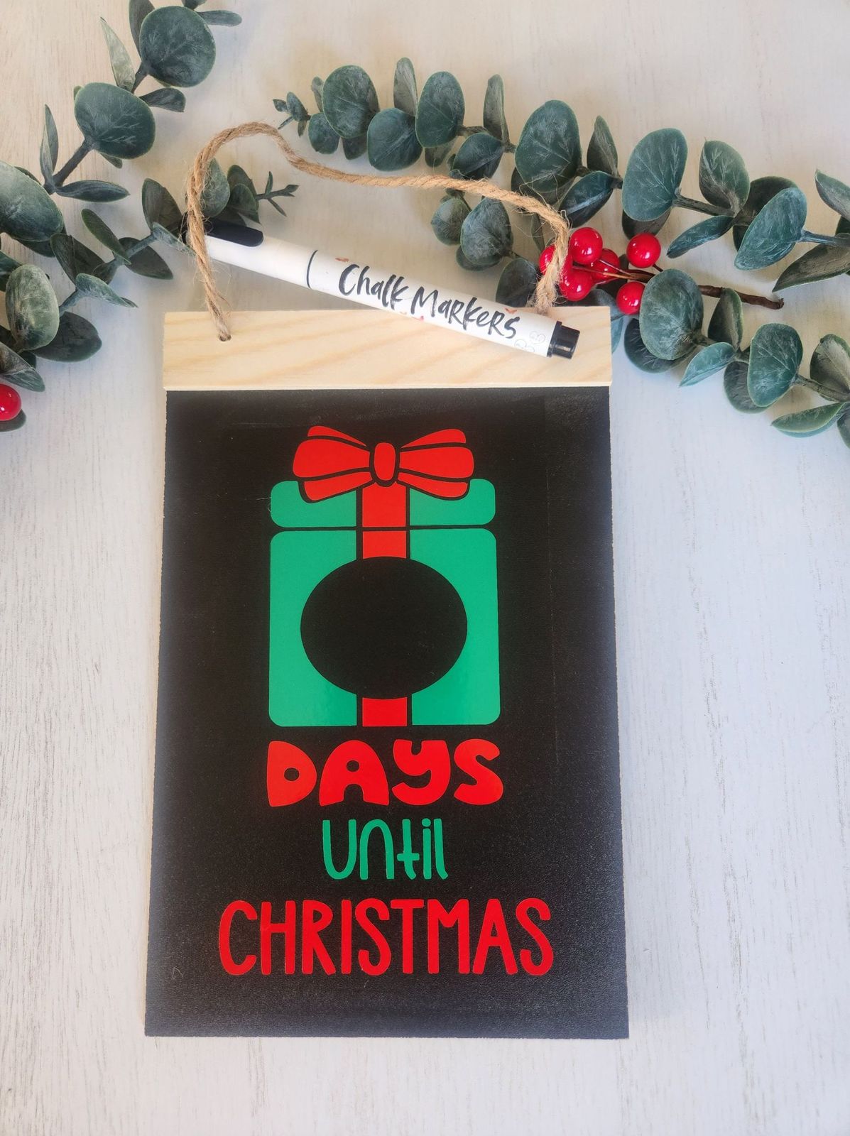Christmas Countdown Hanging Rectangle Chalkboard