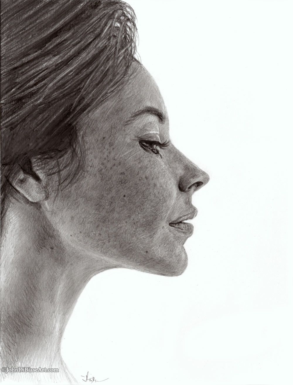 Evangeline Lilly (Side Profile) Drawing Print