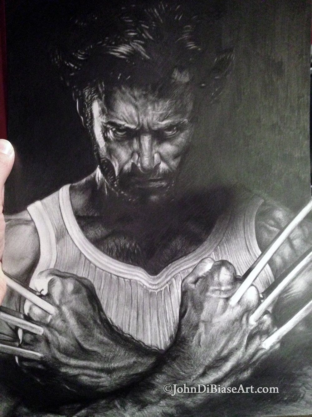 Wolverine Hugh Jackman Original Graphite Pencil Drawing (NOT a print) 9 ...
