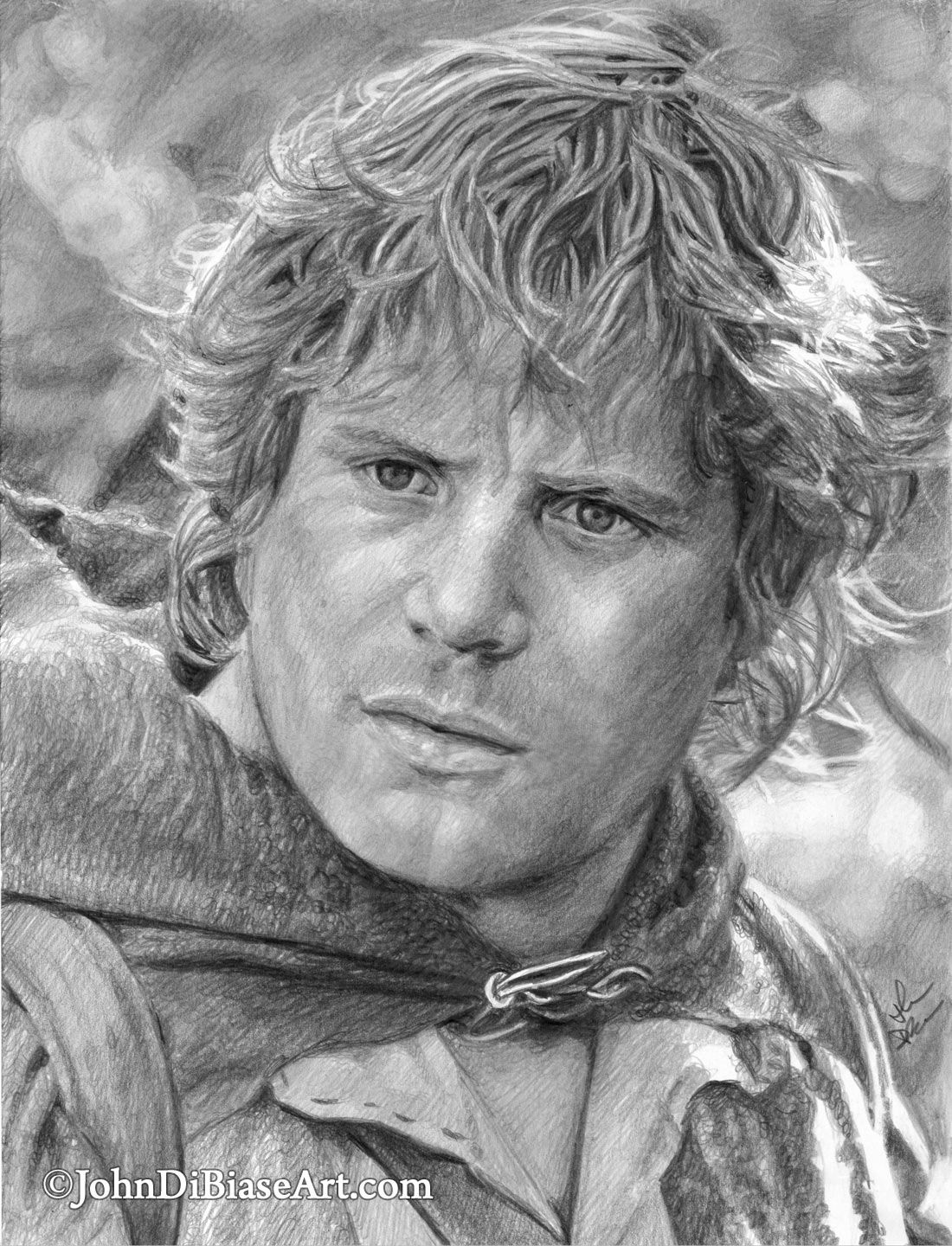 Samwise Gamgee Lord of the Rings (Sean Astin) Realistic Graphite Pencil ...