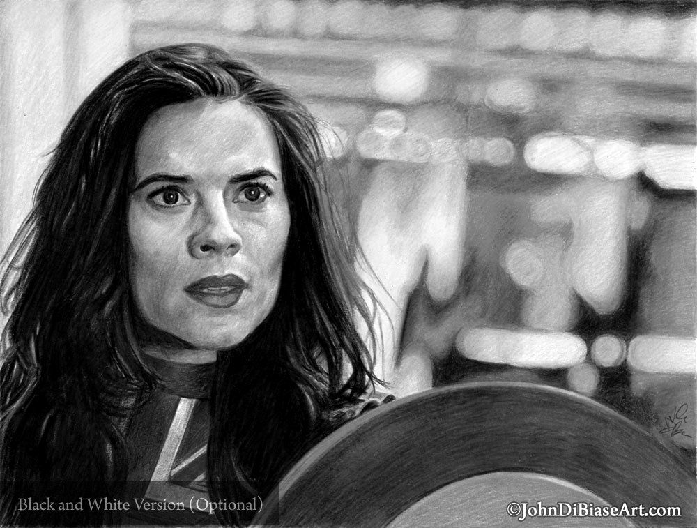Captain Carter (Hayley Atwell) Pencil Drawing Print