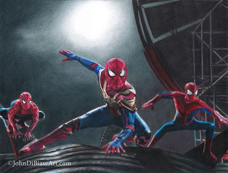 The Spider Man s In No Way Home Colored Pencil Drawing Print The Spider Man s In No Way Home Colored Pencil Drawing Print