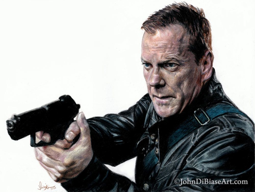 Kiefer Sutherland as Jack Bauer in "24" Colored Pencil Drawing Print 11 ...