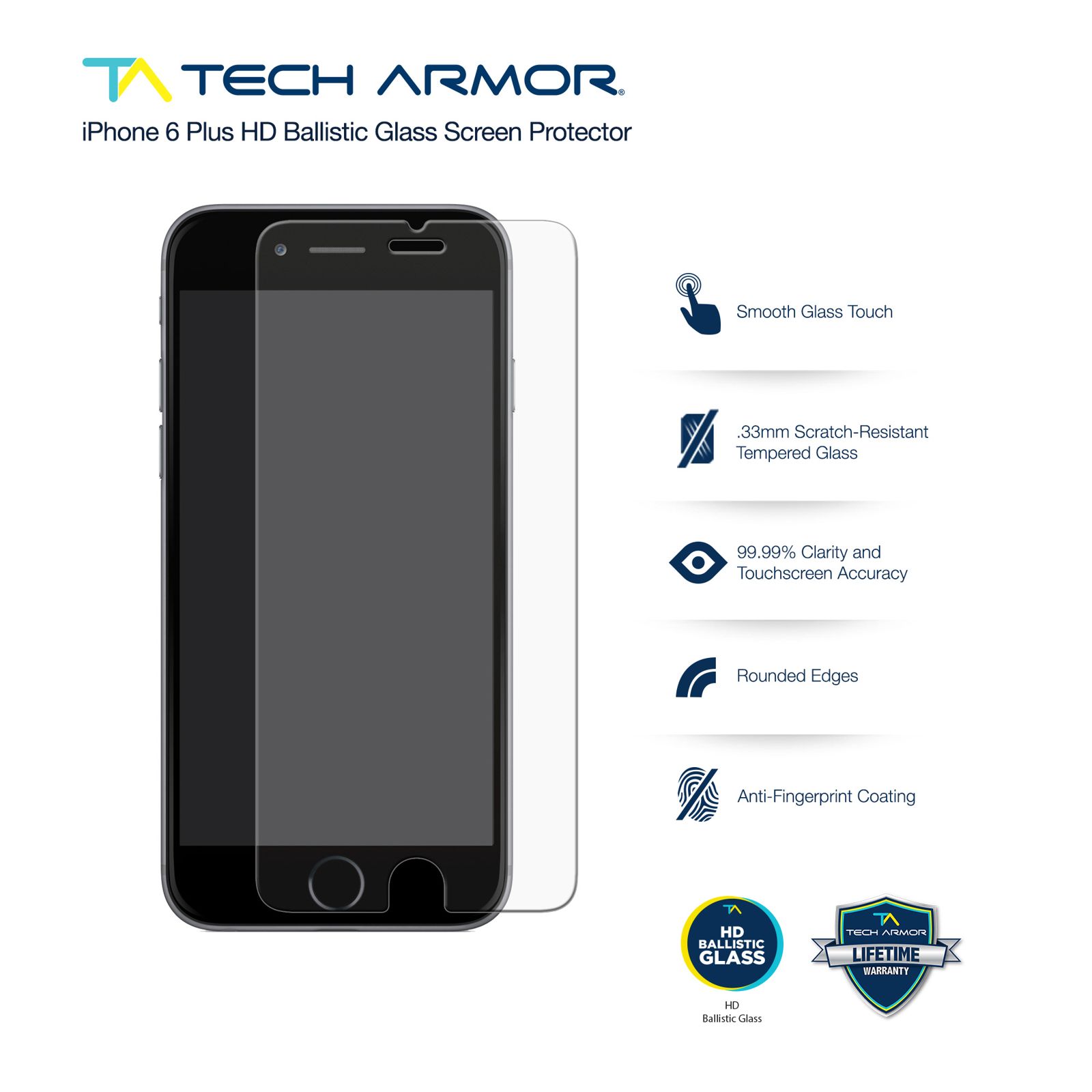 Tech Armor Privacy Ballistic Glass Screen Protector Designed for Apple ...
