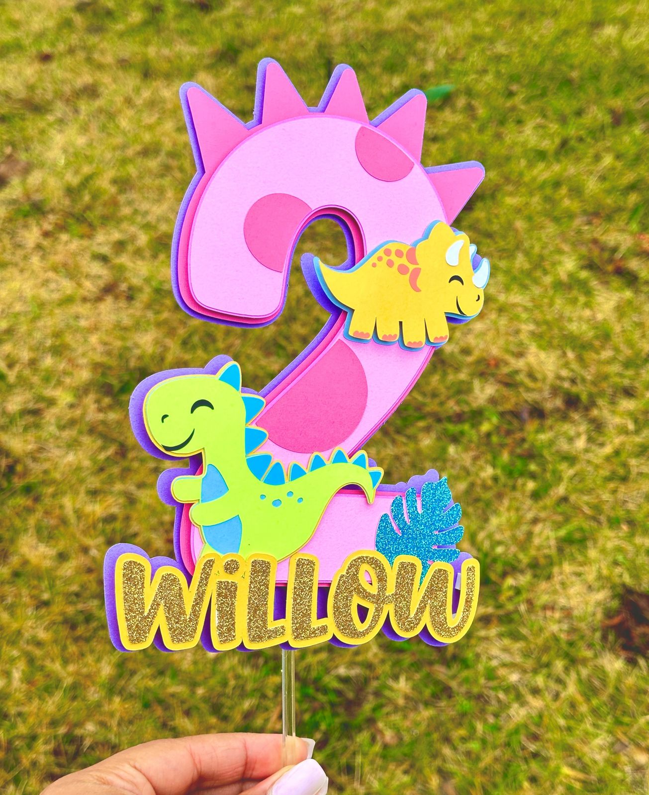 Dinosaur Number Cake Topper