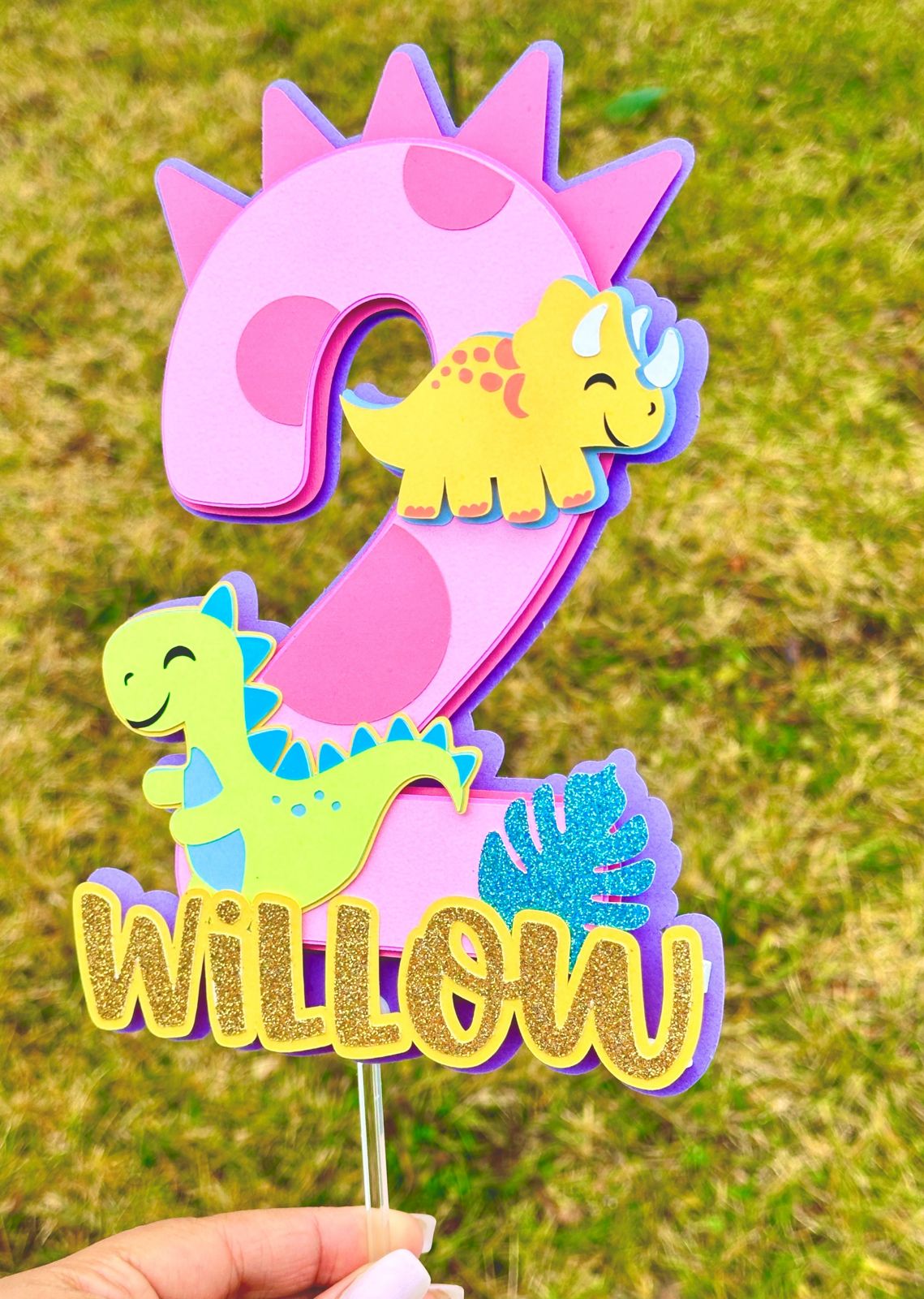 Dinosaur Number Cake Topper